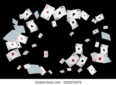 Playing Cards Falling On Black Background Stock Vector (Royalty Free) 1030152475 | Shutterstock