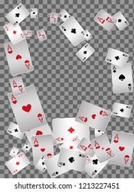 Playing Cards Falling On Transparent Background Stock Vector (Royalty ...