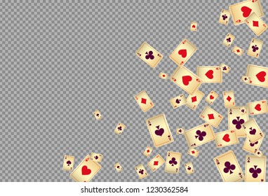 Playing Cards Falling On Transparent Background Stock Vector (Royalty ...