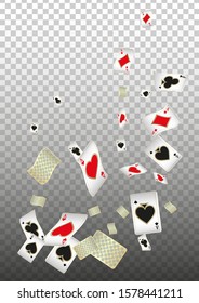 Playing Cards Falling On Transparent Background Stock Vector (Royalty ...