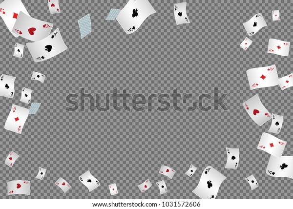 Playing Cards Falling On Transparent Background Stock-vektor ...