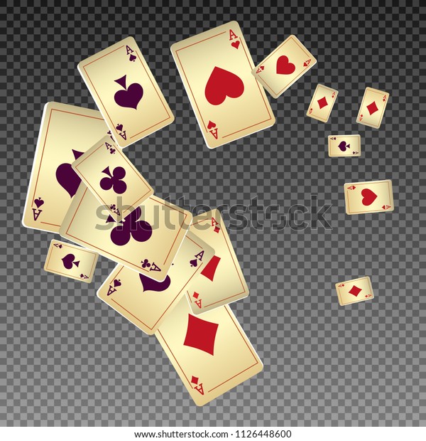 Playing Cards Falling On Transparent Background Stock Vector (Royalty ...