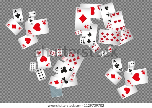 Jouant aux cartes sur fond transparent. : image vectorielle de stock ...