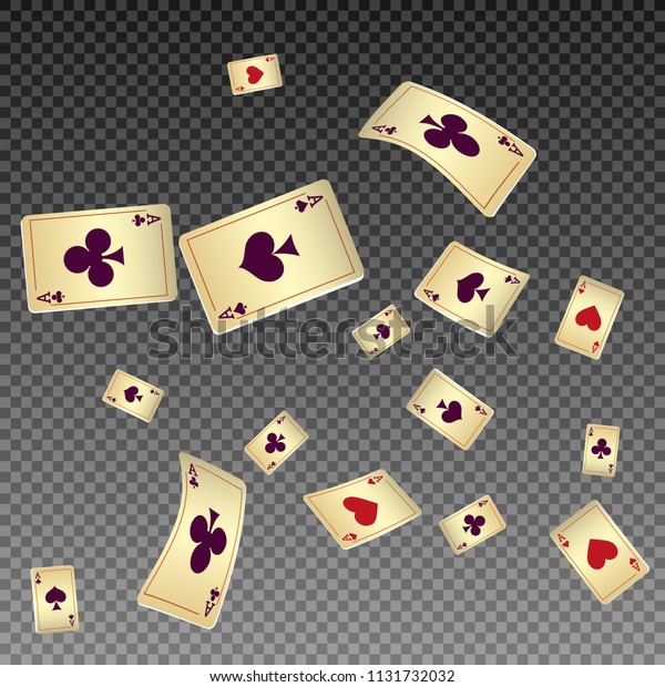 Playing Cards Falling On Transparent Background: vetor stock (livre de ...