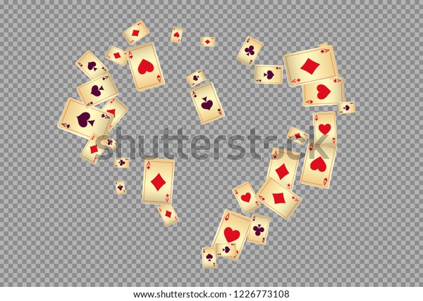 Playing Cards Falling On Transparent Background Stock Vector (Royalty ...
