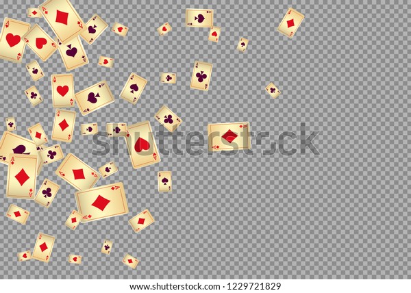 Playing Cards Falling On Transparent Background Stock Vector (Royalty ...