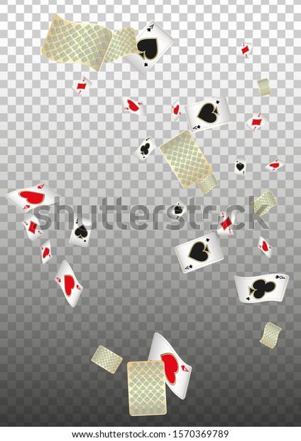 Playing Cards Falling On Transparent Background Stock Vector (Royalty ...