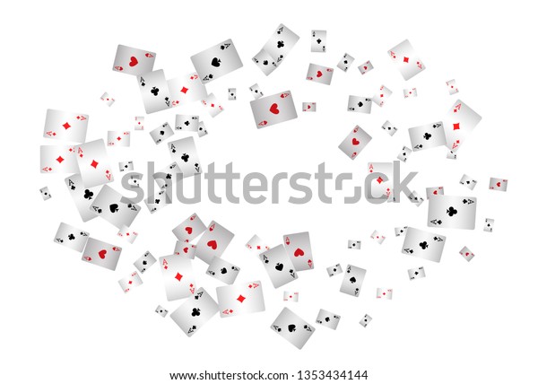Playing Cards Falling On White Background Stock Vector (Royalty Free ...