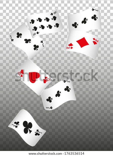 Playing Cards Fire On Transparent Background Stock Vector (Royalty Free ...