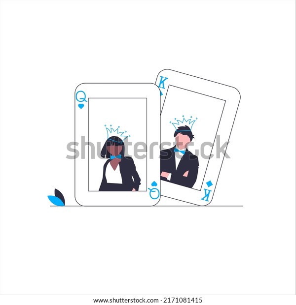 Playing Cards Flat Illustration Design Stock Vector (Royalty Free ...