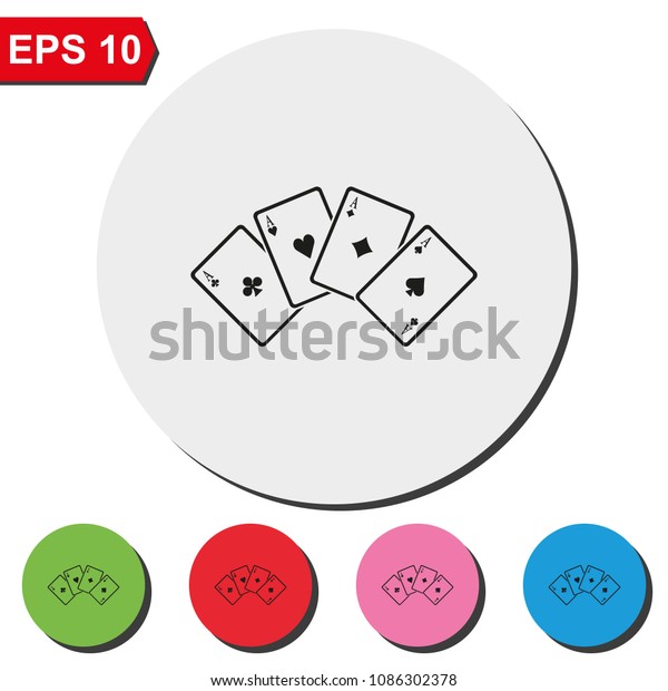 Playing Cards Flat Round Colorful Vector Stock Vector (Royalty Free ...