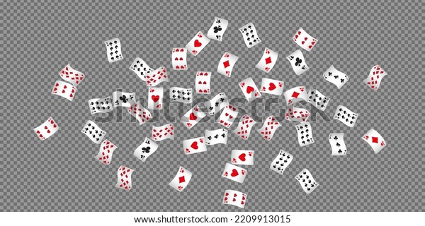 Playing Cards Flying On Transparent Background Stock Vector (Royalty ...