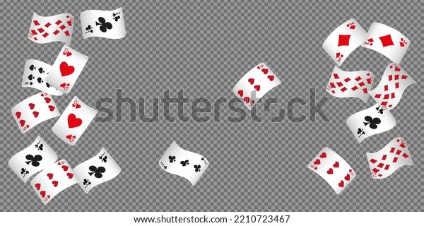Playing Cards Flying On Transparent Background Stock Vector (Royalty ...