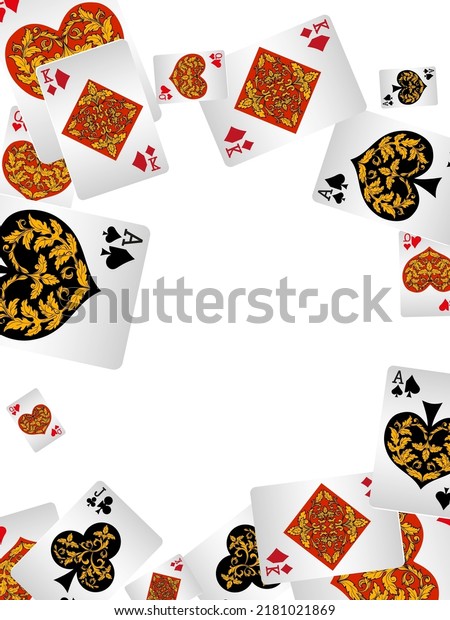 Playing Cards Flying On White Background Stock Vector (Royalty Free ...