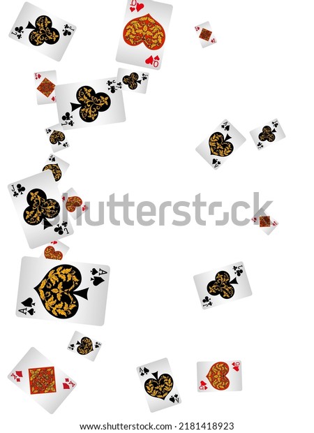 Playing Cards Flying On White Background Stock Vector (Royalty Free ...