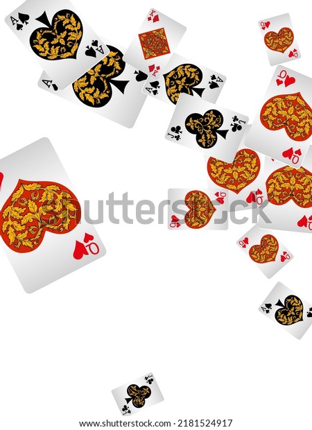 Playing Cards Flying On White Background Stock Vector (Royalty Free ...