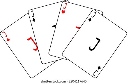 Playing Cards Jack Cards Different Suits Stock Vector (Royalty Free ...