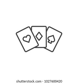 Playing Cards Line Icon Stock Vector (Royalty Free) 1027600420 ...