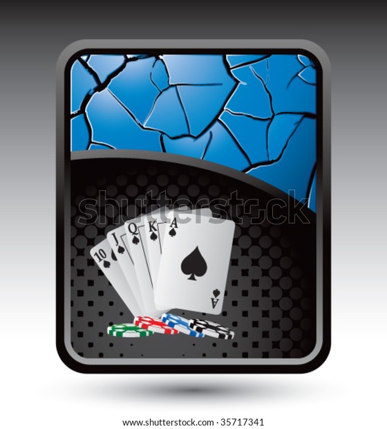 Playing Cards On Blue Cracked Background Stock Vector (Royalty Free ...