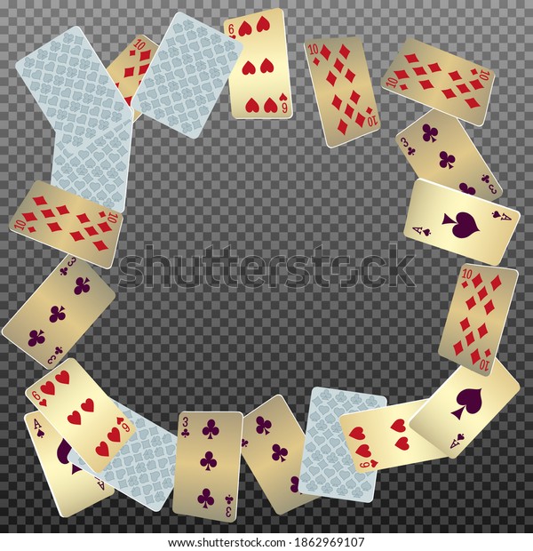 Playing Cards On Transparent Background Pattern Stock Vector (Royalty ...