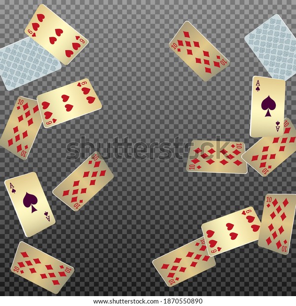 Playing Cards On Transparent Background Pattern Stock Vector (Royalty ...