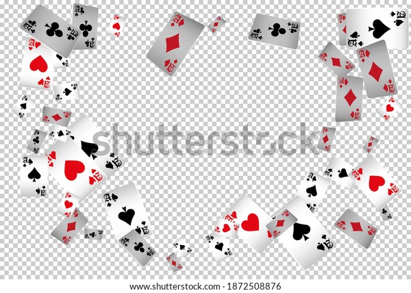 Playing Cards On Transparent Background Pattern Stock Vector (Royalty ...