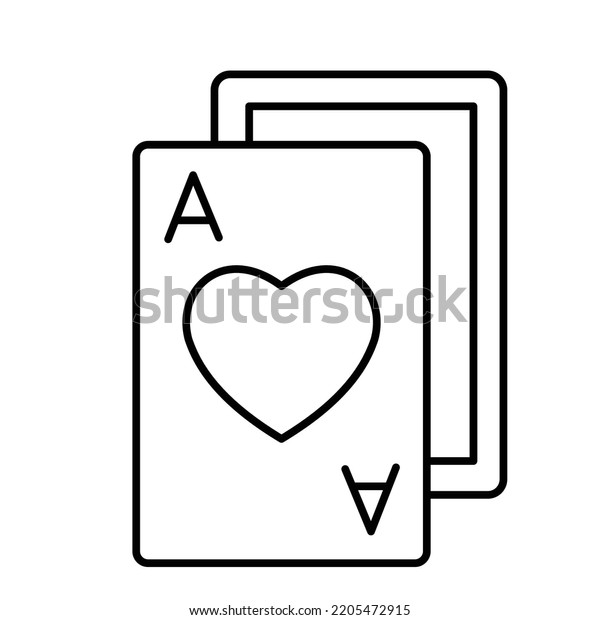 Playing Cards Outline Vector Icon Which Stock Vector (Royalty Free ...