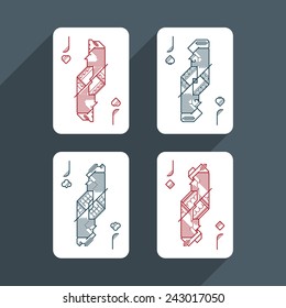 Playing Cards Set Jack Stock Vector (Royalty Free) 243017050 | Shutterstock