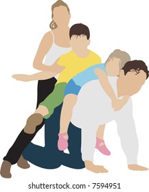 Playing Family Vector Stock Vector (Royalty Free) 7594951