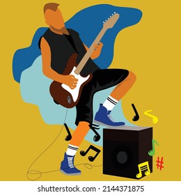 Playing Guitar Melody Stock Vector (Royalty Free) 2144371875 | Shutterstock
