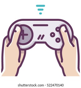 Playing Video Game Remote Stock Vector (Royalty Free) 522470140 ...