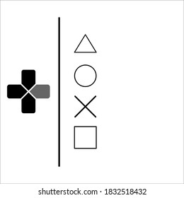 Playstation Glitch Cross Triangle Square Circle Stock Vector (Royalty ...
