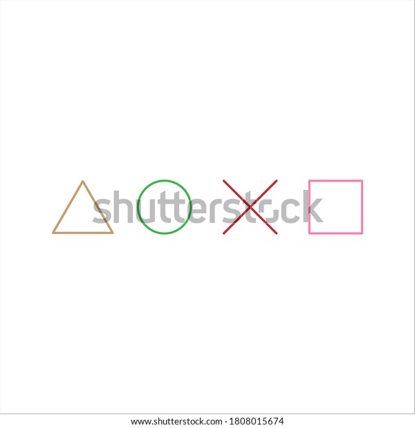 Playstation Glitch Cross Triangle Square Circle Stock Vector (Royalty ...