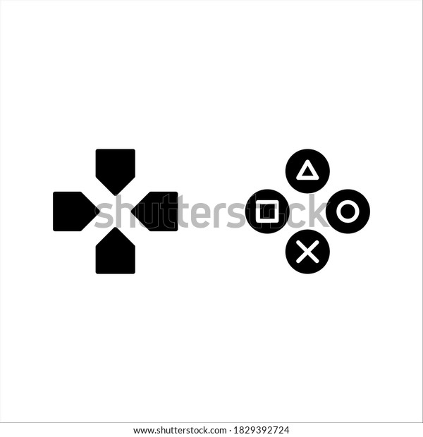 Playstation Glitch Cross Triangle Square Circle Stock Vector (Royalty ...