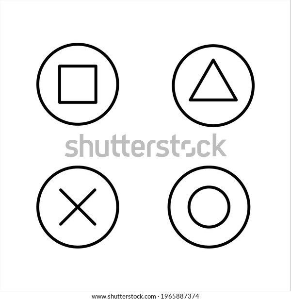 Playstation Glitch Cross Triangle Square Circle Stock Vector (Royalty ...