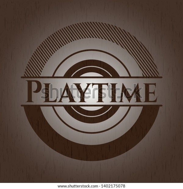 Playtime Realistic Wooden Emblem Vector Illustration Stock Vector ...