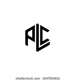 Plc Letter Logo Design Polygon Monogram Stock Vector (Royalty Free ...