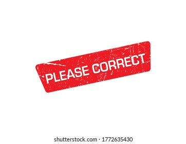 Please Correct Stamp Sign Design Vector Stock Vector (Royalty Free ...