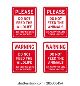 Please Do Not Feed Wildlife Animals Stock Vector (Royalty Free) 285808454