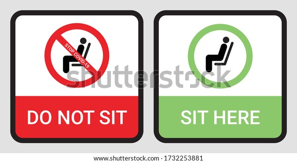 Please Do Not Sit Sit Here Stock Vector (Royalty Free) 1732253881
