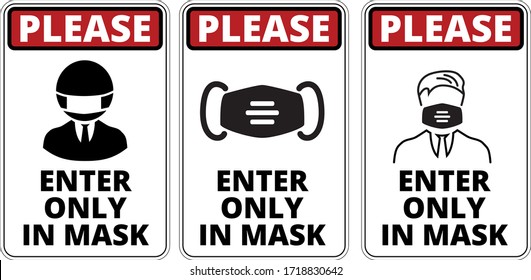 Please Enter Only Mask Warning Covid19: เวกเตอร์สต็อก (ปลอดค่าลิขสิทธิ์ ...