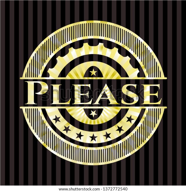Please Gold Badge Stock Vector (Royalty Free) 1372772540 | Shutterstock