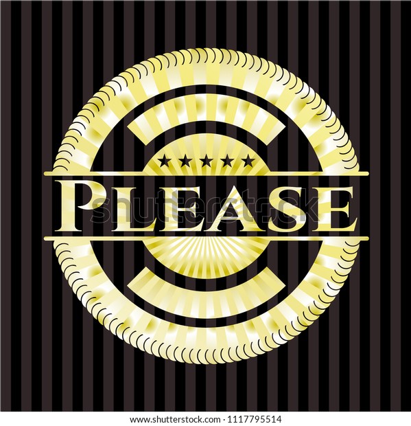 Please Gold Emblem Badge Stock Vector (Royalty Free) 1117795514 ...
