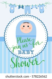 Please Join Us Baby Shower Card Stock Vector (Royalty Free) 578226562 ...