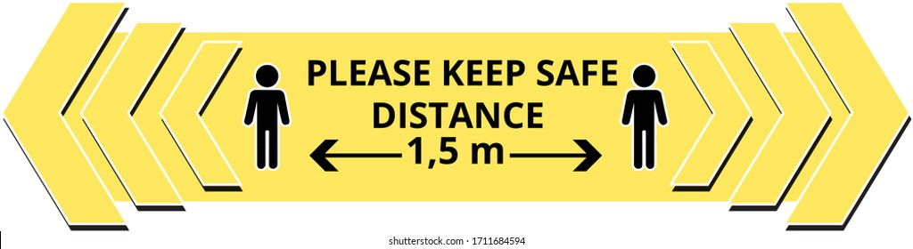 Please Keep Safe Distance Covid19 Stock Vector (Royalty Free ...