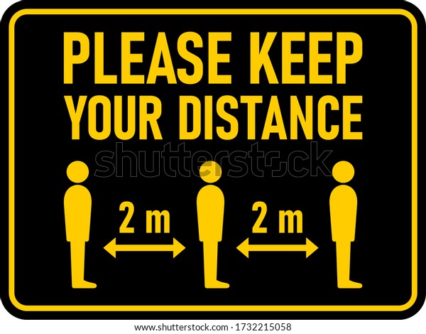 Please Keep Your Distance 2 M Stock Vector (Royalty Free) 1732215058 ...