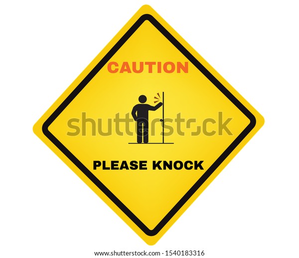Please Knock Board Accident Prevention Signs Stock Vector (Royalty Free ...