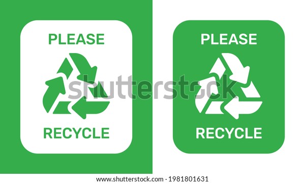 Please Recycle Sign Ecological Safe Waste Stock Vector (Royalty Free ...