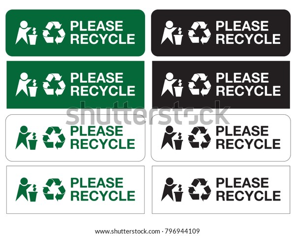 Please Recycle Sign Stickers Labels Stock Vector (Royalty Free ...