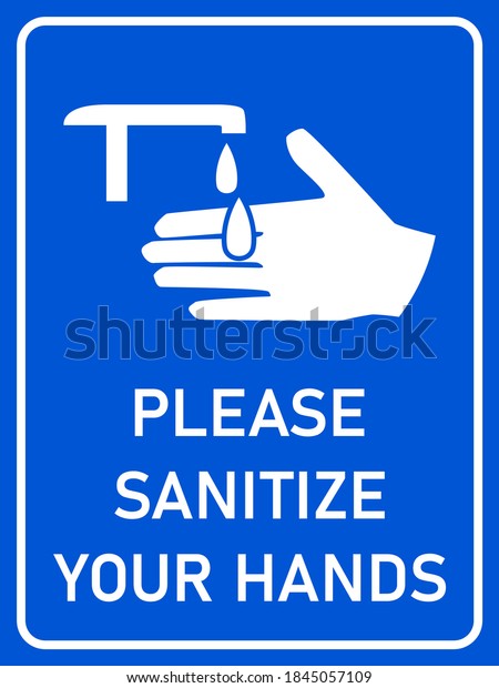 Please Sanitize Your Hands Vertical Hygiene Stock Vector (Royalty Free ...